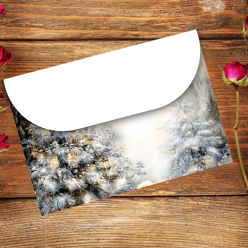 Winter Forest Letter Writing Set A4 Printable | Lined & Unlined Paper ...