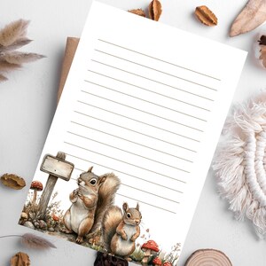 Autumn Squirrel Printable Stationery Set – Woodland Letter Paper ...