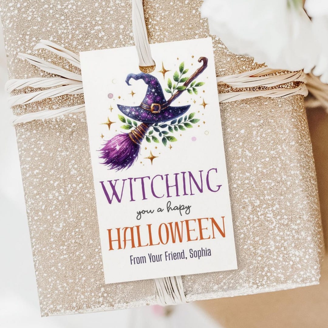 Editable Halloween Favor Tags Witching You a Happy Halloween Trick or ...