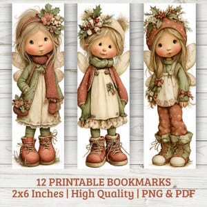 Vintage Christmas Fairy Bookmark Set – 12 Whimsical Holiday Designs ...