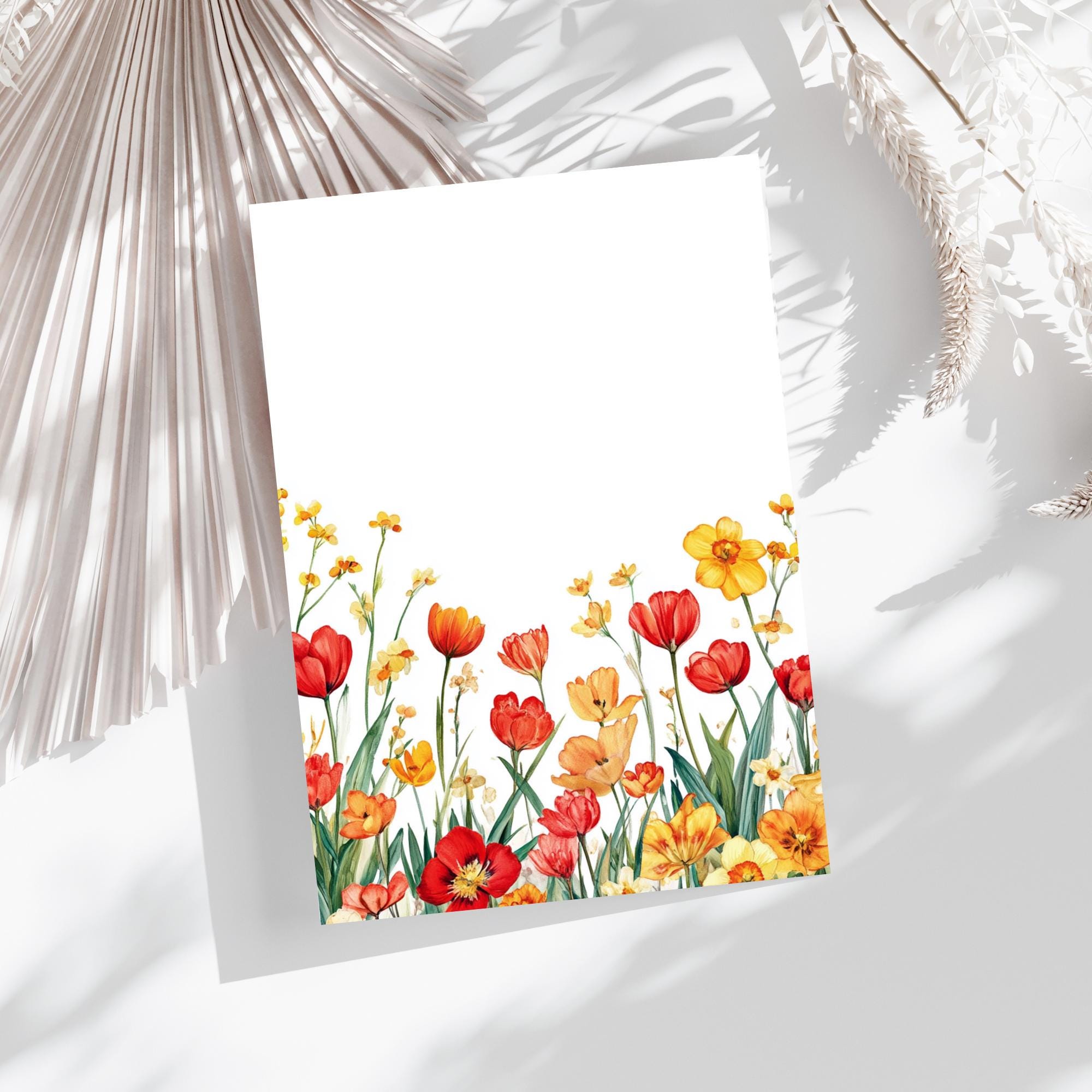 Printable Floral Stationery, Printable A4 Stationery Set, Lined&unlined ...