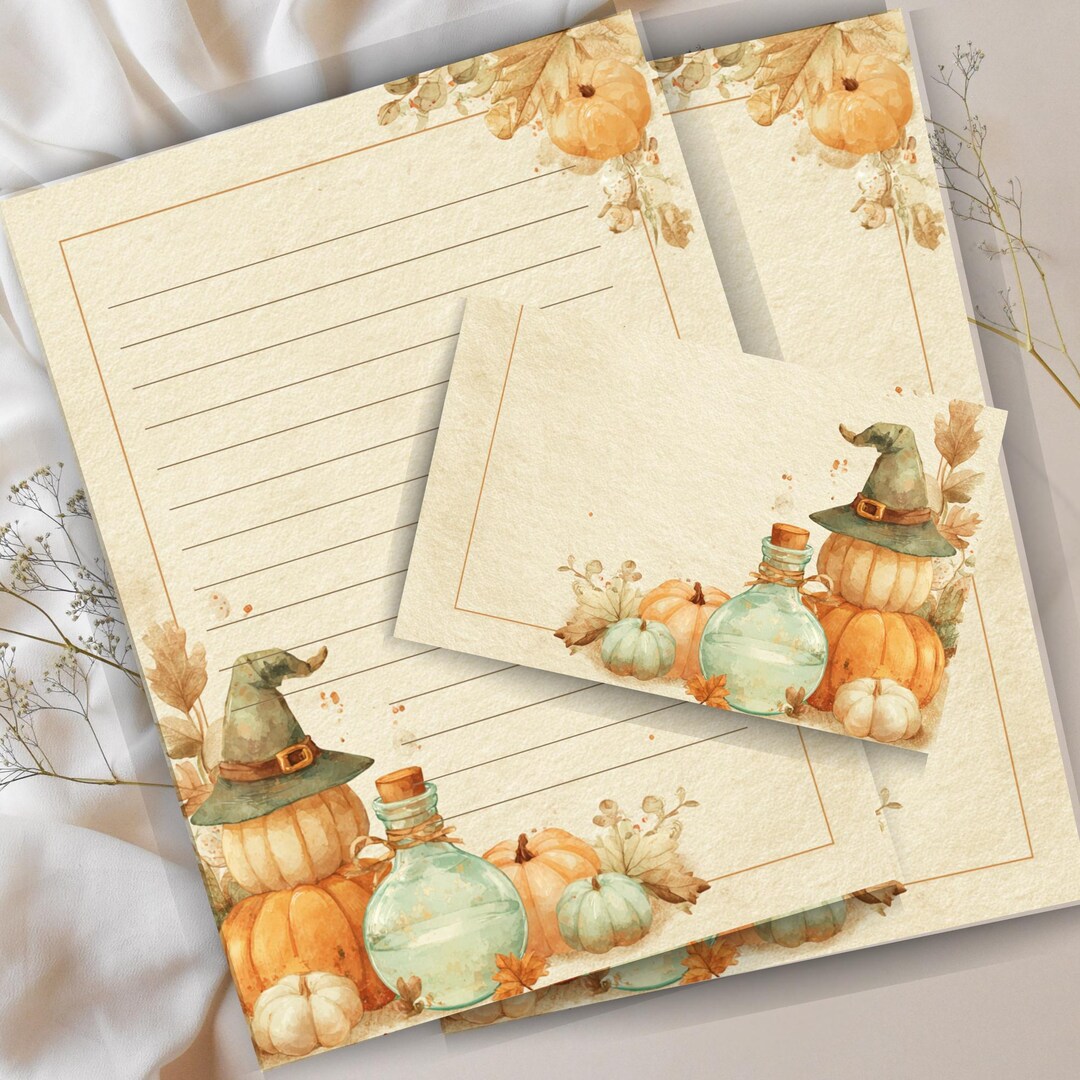 Halloween Letter Writing Kit: Printable Stationery Set (PDF Download - Etsy