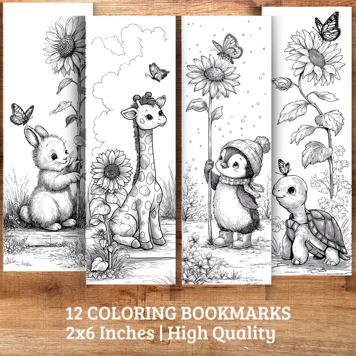 Animal Coloring Bookmarks: DIY Kids' Reading Accessories (PDF Download ...