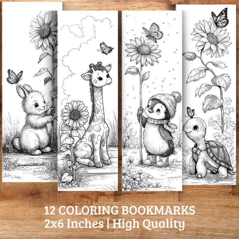 Animal Coloring Bookmarks: DIY Kids' Reading Accessories (PDF Download ...