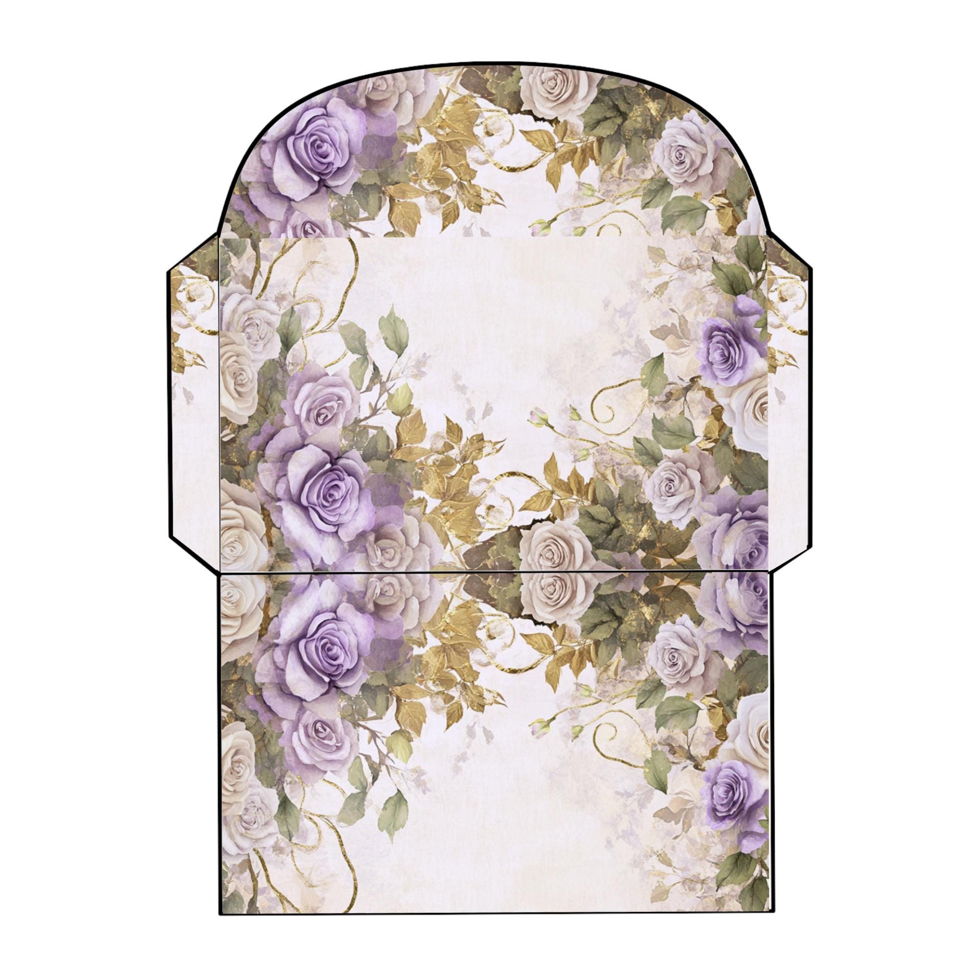 Vintage Purple Rose Stationery Set: Printable Letter Writing Kit (PDF ...