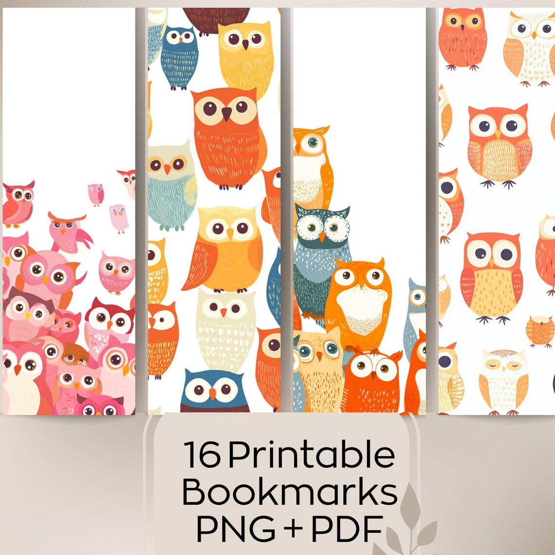 12 Cute Owl Printable Bookmarks, Funny Owl Printable Bookmarks Set ...