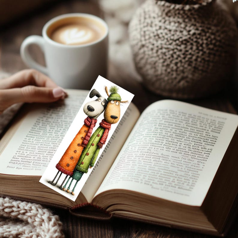 Whimsical Christmas Cat & Dog Bookmarks – 12 Festive Watercolor ...