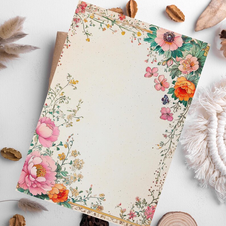 Bohemian Printable Letter Writing Kit: Stationary, Envelopes, Lined ...