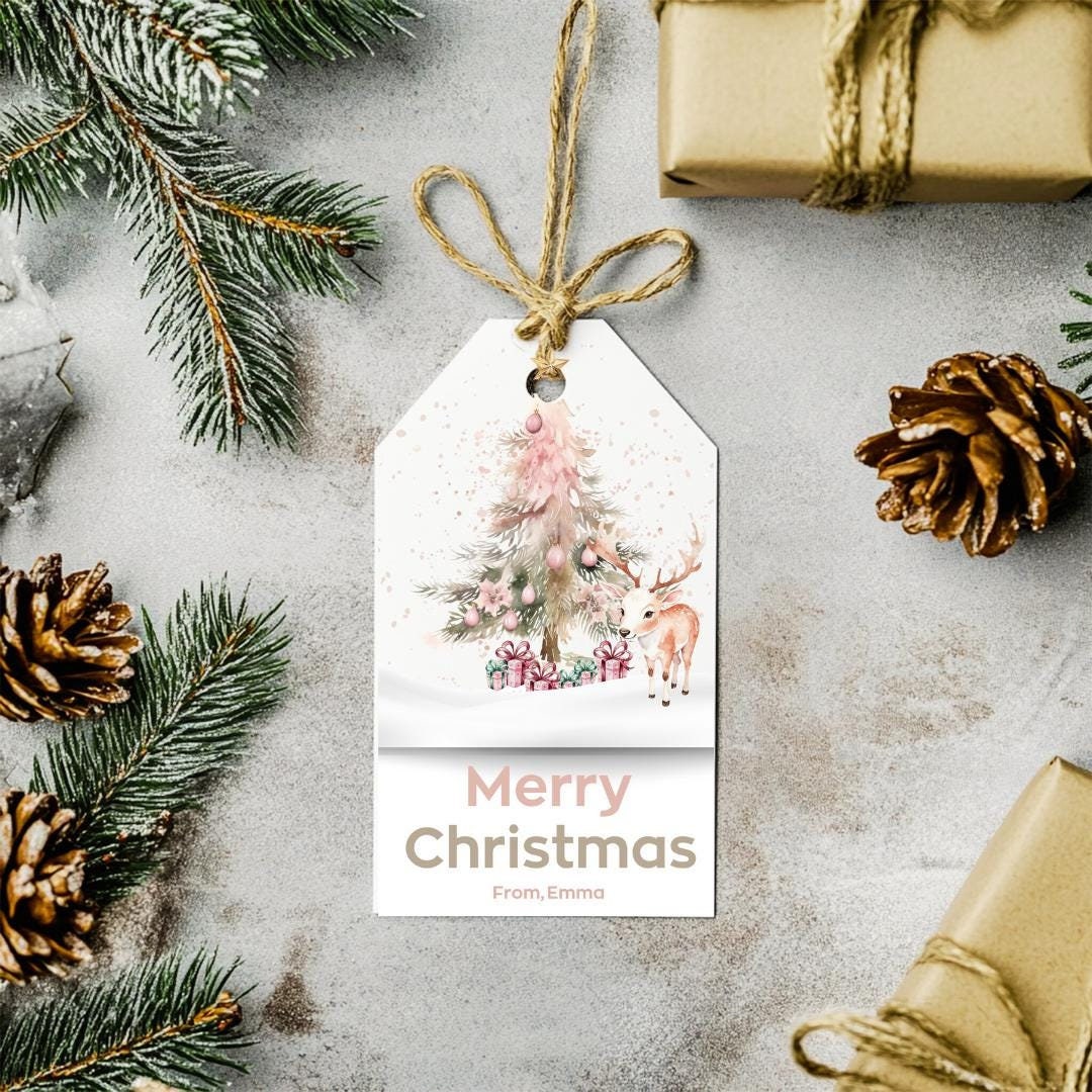 Editable Christmas Gift Tags, Printable Christmas Gift Tag, Holiday ...