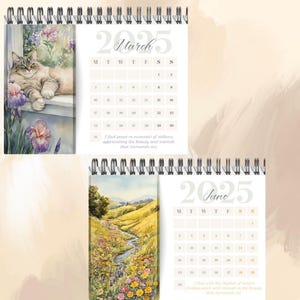 2025 Printable Watercolor Calendar 12-month Affirmation Art A4 Digital ...