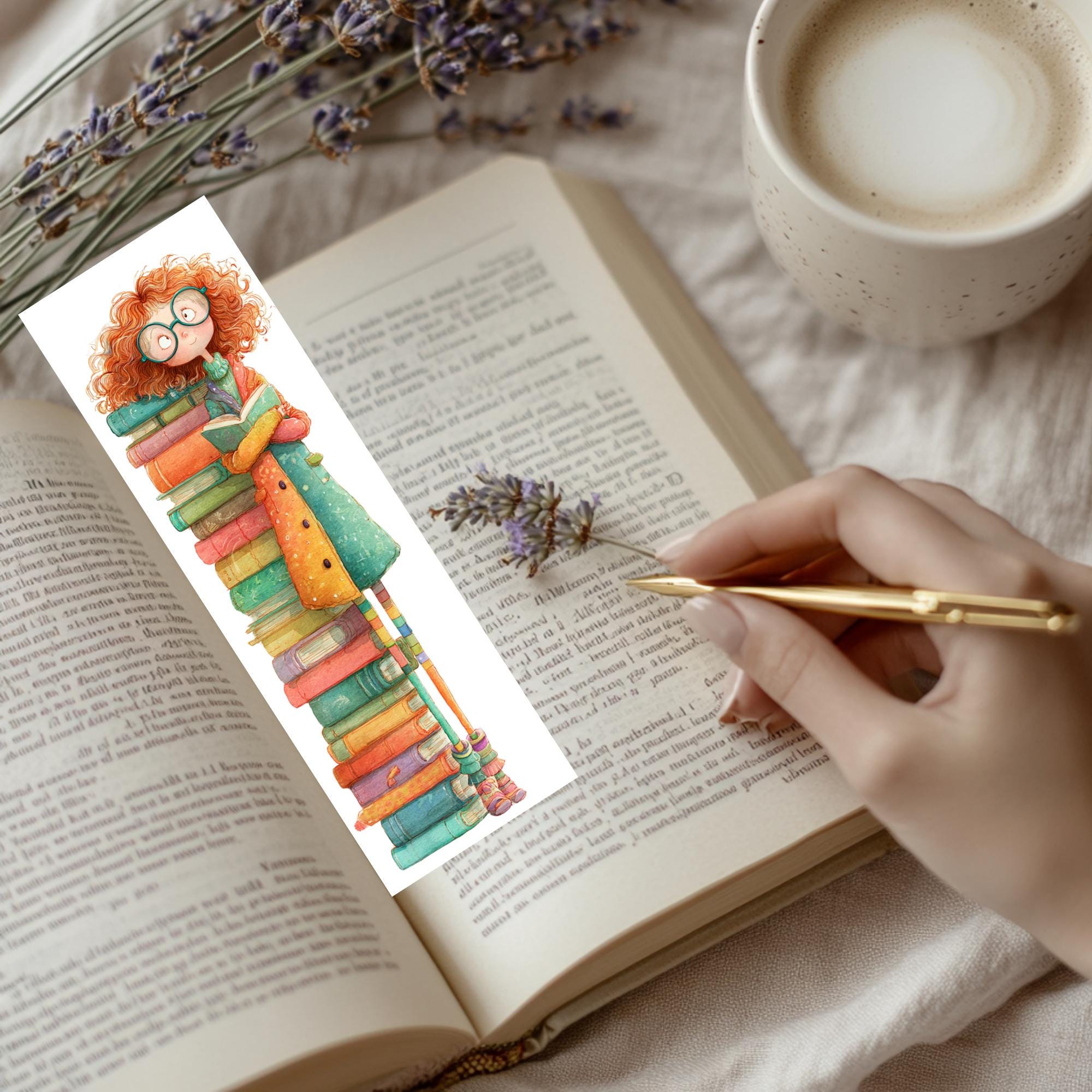 Whimsical Digital Printable Bookmarks – Dreamy Girl, Rainbow Books, 12 ...