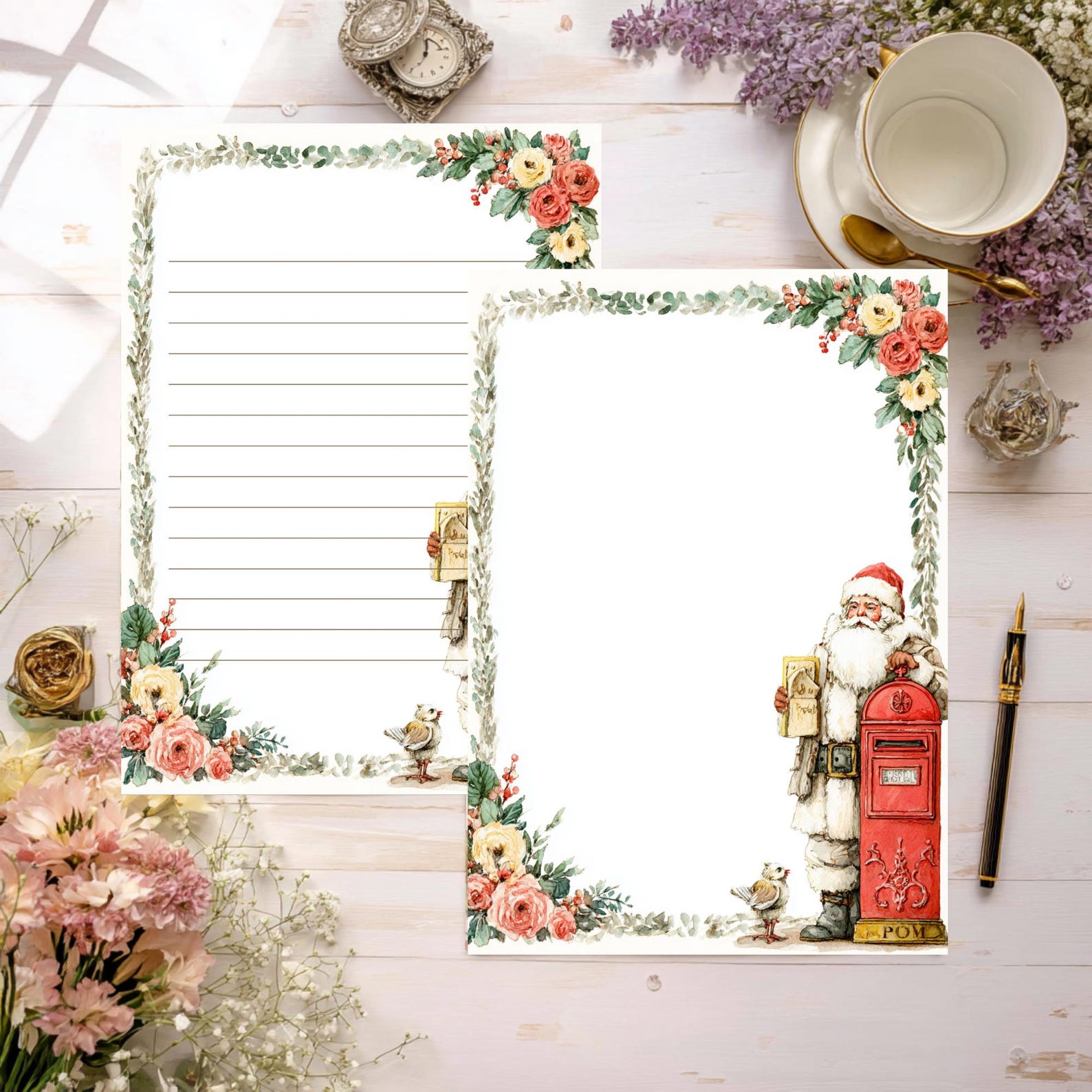 Vintage Santa Letter Writing Set – Christmas Printable Stationery (PDF ...