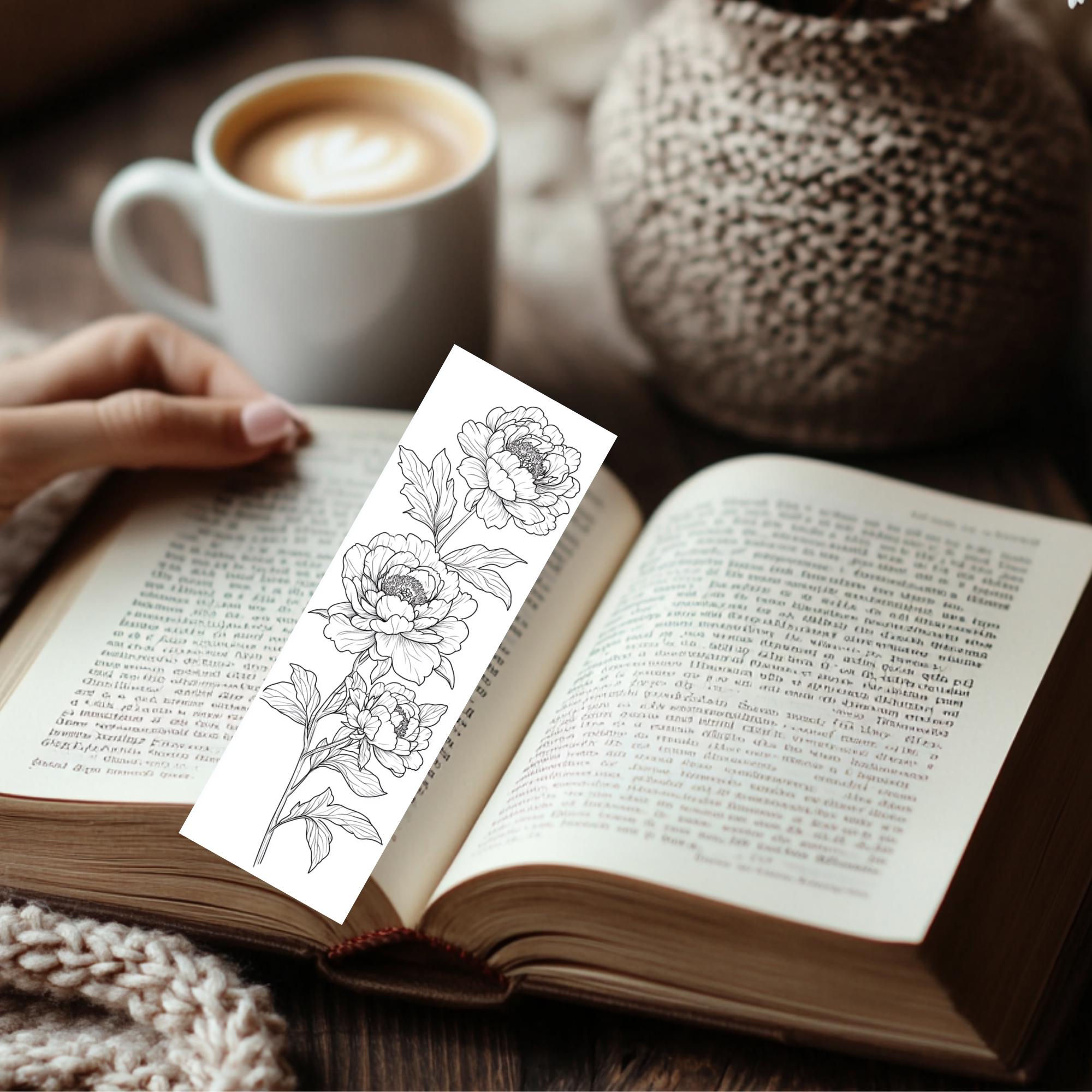 Printable Flower Coloring Bookmarks: Elegant Floral Designs (PDF ...