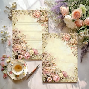 Romantic Floral Letter Writing Set – Vintage Stationery With Envelopes ...