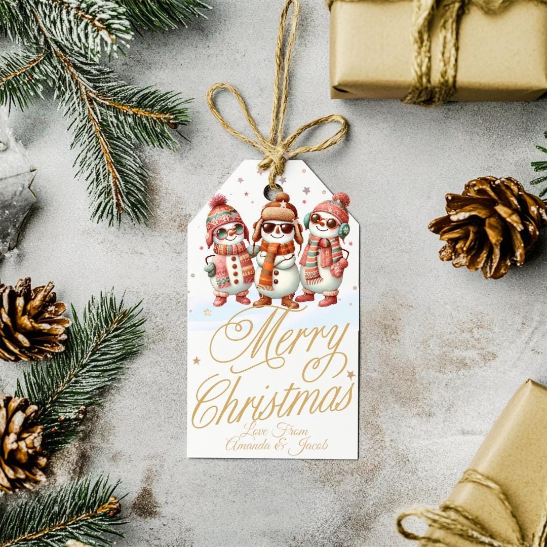 Editable Christmas Gift Tags, Printable Christmas Gift Tag, Holiday ...