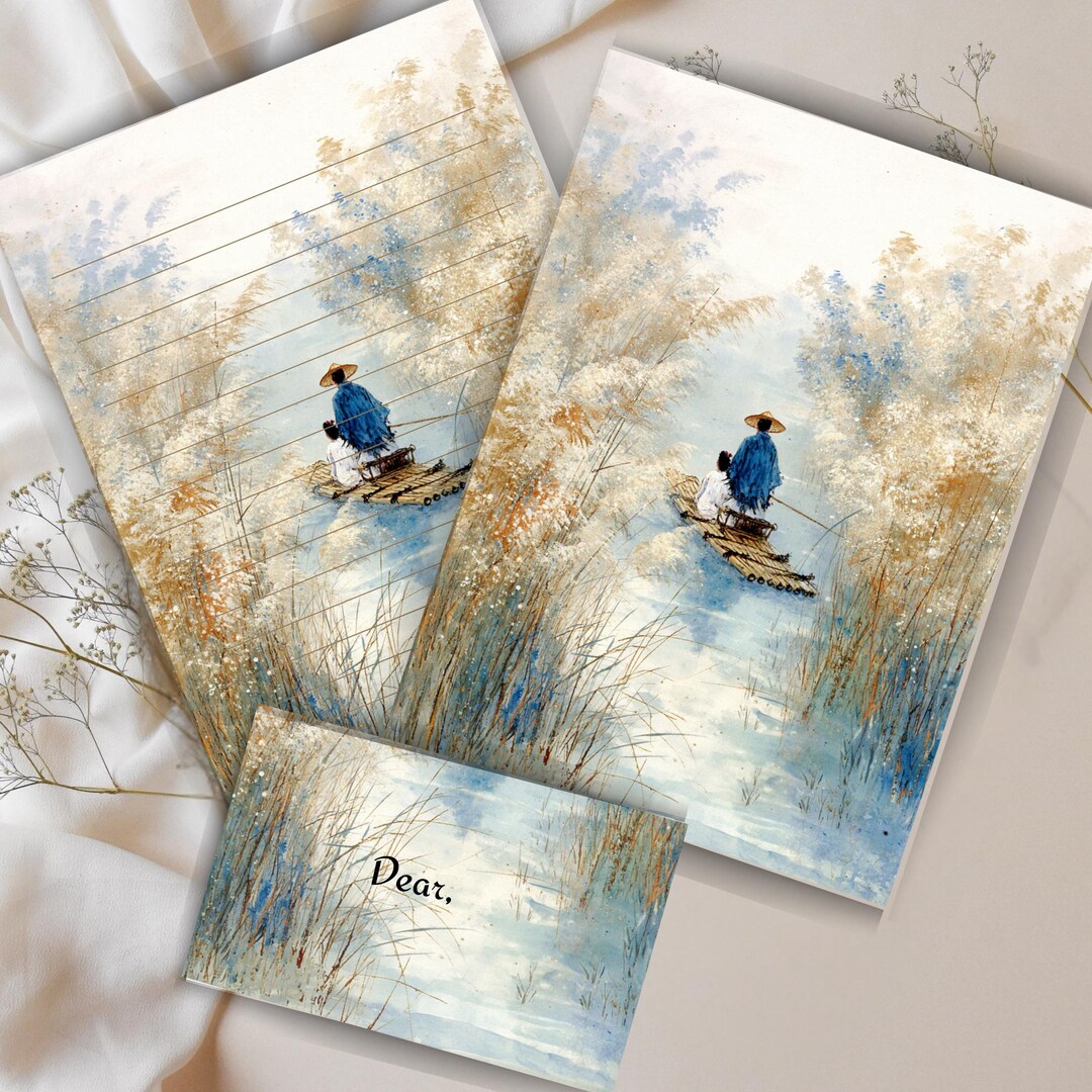 Watercolor Landscape Letter Paper Set – Printable Stationery With ...
