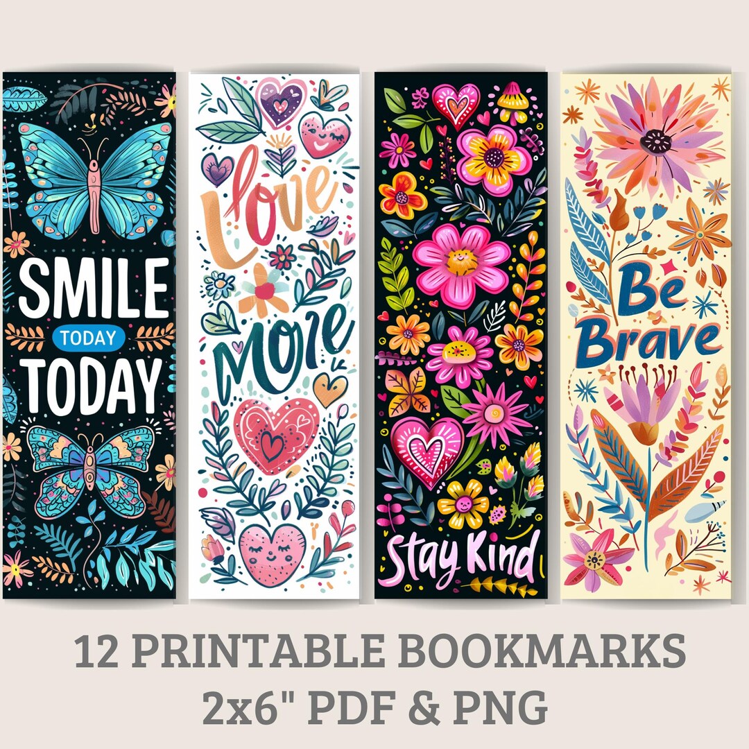 Printable Neon Bookmarks With Positive Affirmations – Motivational ...