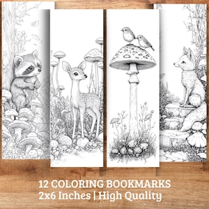 Woodland Animal Coloring Bookmarks: Forest Designs for Kids & Adults ...