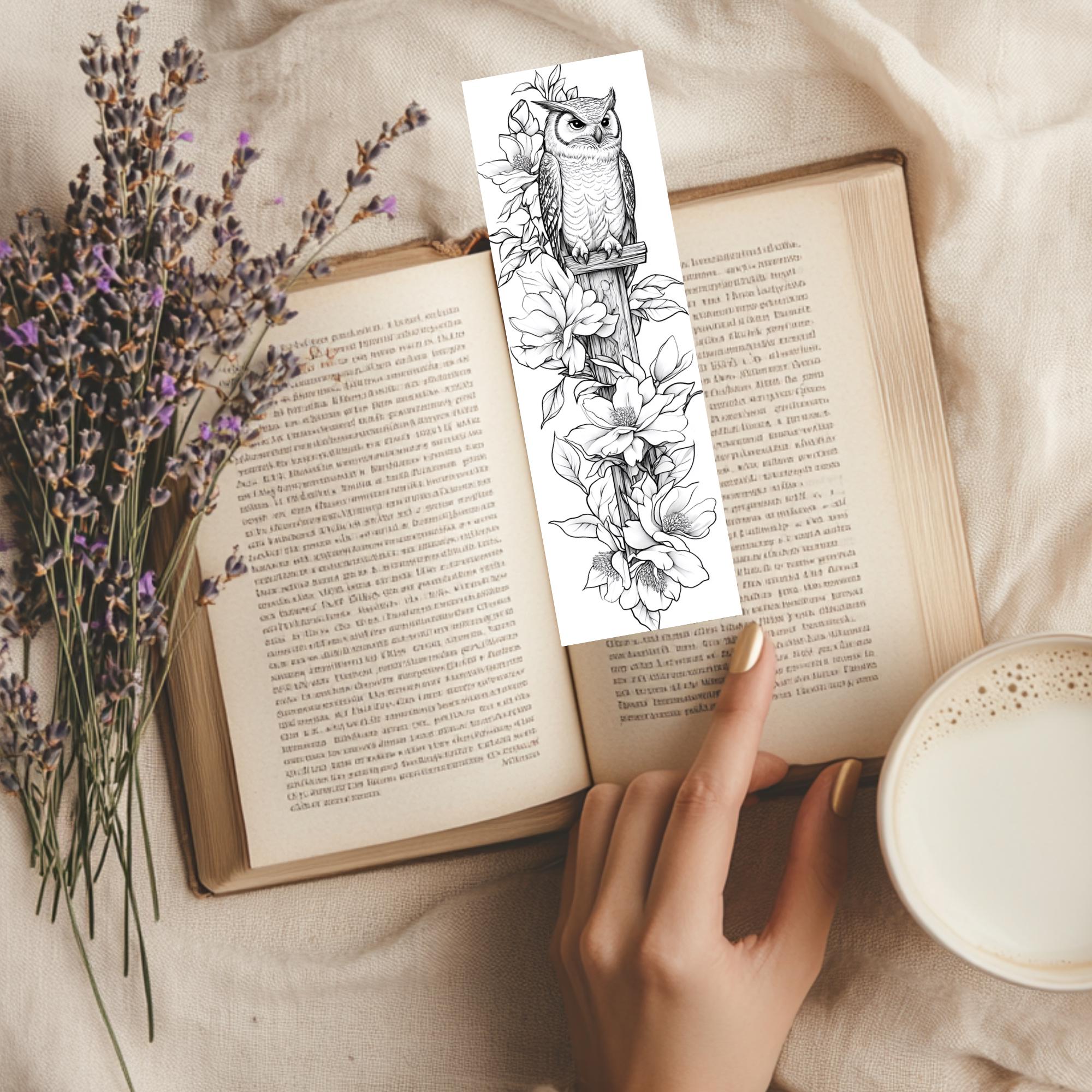 30 Coloring Bird & Flower Bookmarks: Nature-inspired Coloring Pages for ...