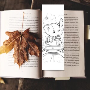6 Cute Animal Coloring Bookmarks, 2x6 Printable DIY Bookmarks, Black ...