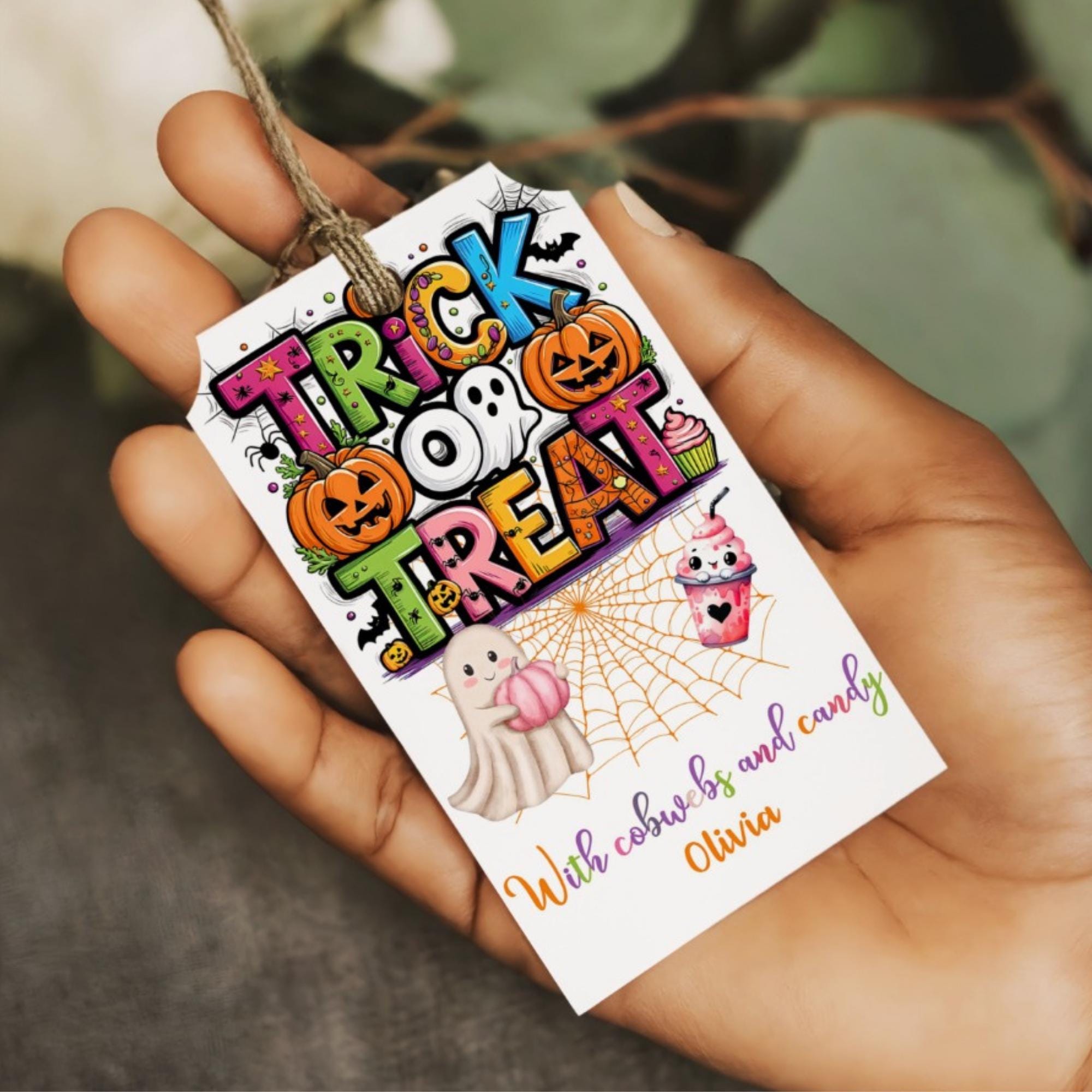 Editable Halloween Gift Tags, Printable Trick or Treat Tags, Cute Ghost ...
