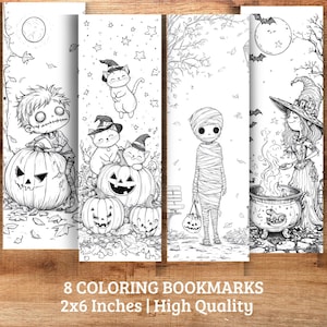 Halloween Coloring Bookmarks: Spooky DIY Party Favors (PDF Download) - Etsy