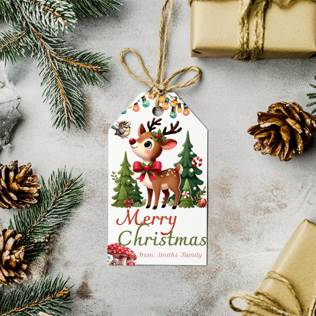 Editable Christmas Gift Tags, Printable Christmas Gift Tag, Holiday ...