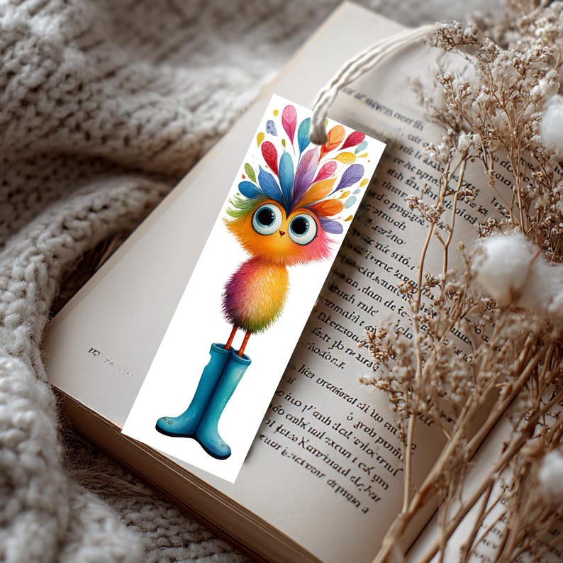Rainbow Bird Printable Bookmarks Set of 15 | Bright Color Quirky Book ...