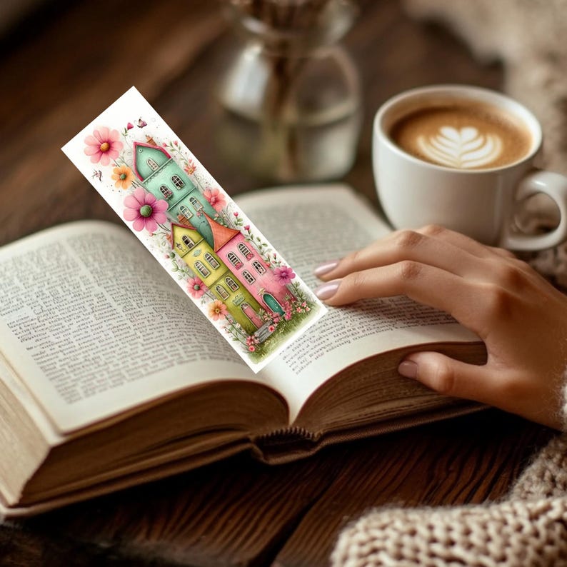 Whimsical Pastel Tall Houses Printable Bookmarks | 12-piece Book Mark ...