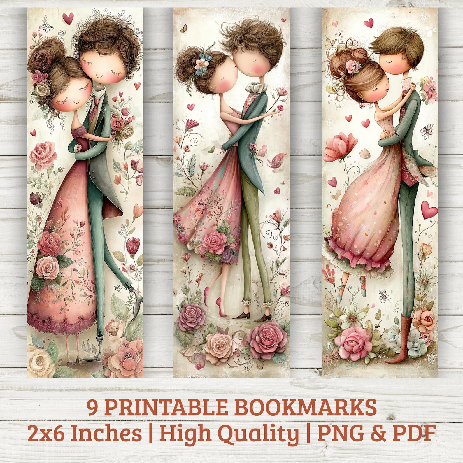 Valentine’s Day Printable Bookmarks – 9 Romantic Couple Designs | Love ...