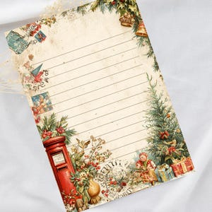 Vintage Christmas Stationery Set: Nostalgic Holiday Letter Writing (PDF ...