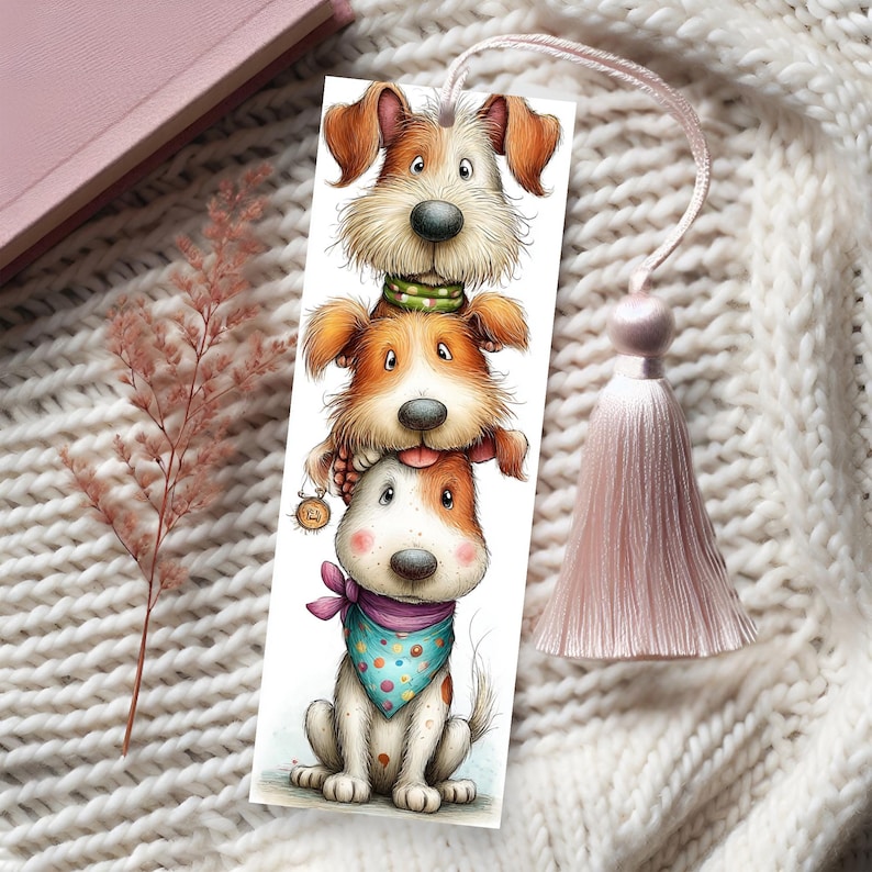 Dog Printable Bookmarks – Whimsical Puppy Illustrations (PDF & PNG) - Etsy