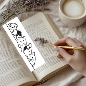 12 Coloring Dogs Printable Bookmarks, Dogs Printable Bookmarks Set ...
