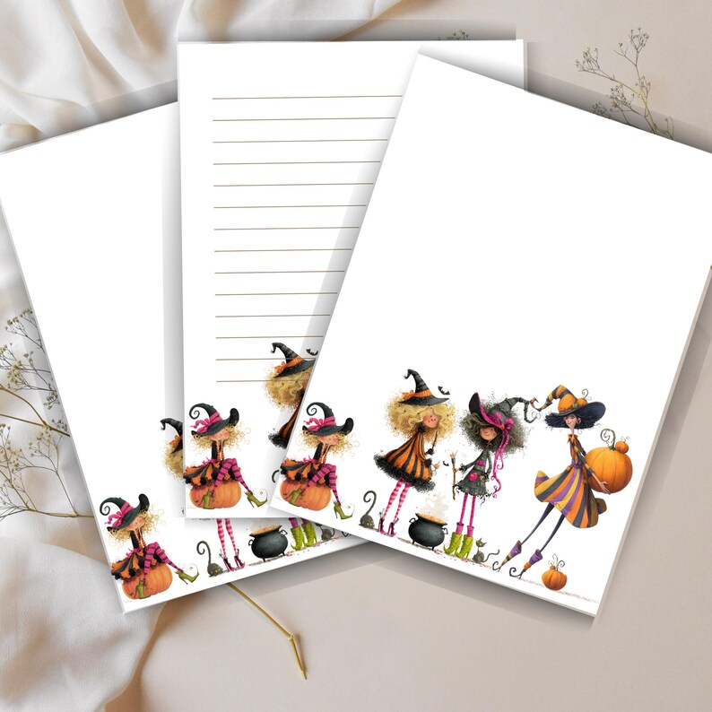 Halloween Witch Letter Writing Kit: Printable Stationery for Pen Pals ...