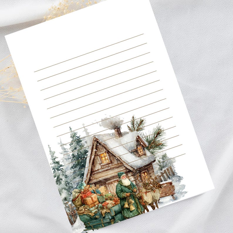 Victorian Santa Letter Writing Paper – Printable Christmas Stationery ...