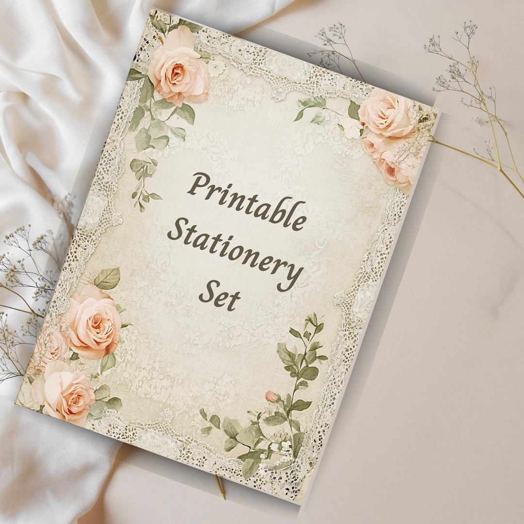 Printable Floral Stationery, Printable A4 Stationery Set, Lined&unlined ...