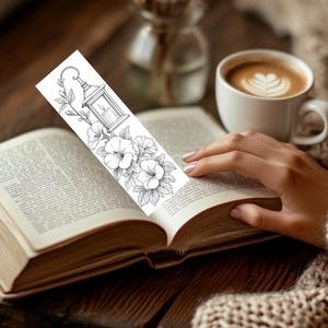Printable Coloring Bookmarks Floral Lantern Set – 18 Colorable ...
