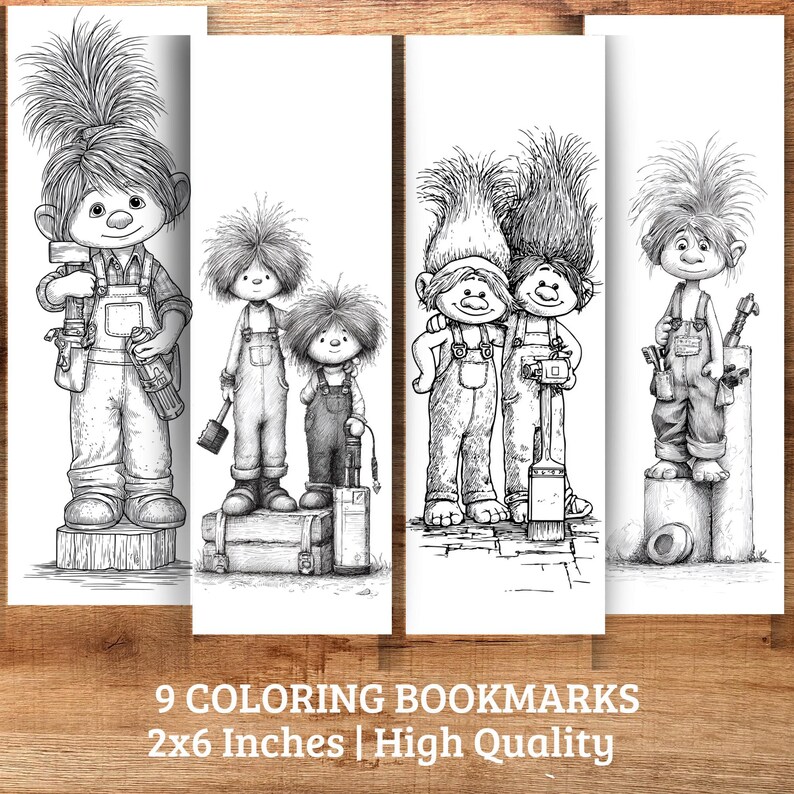Troll Coloring Bookmarks – 9 Printable Troll Designs | Fun DIY Reading ...