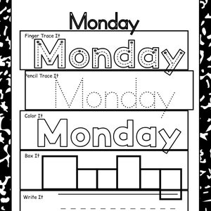 Days of the Week and Months of the Year Tracing Worksheets ...