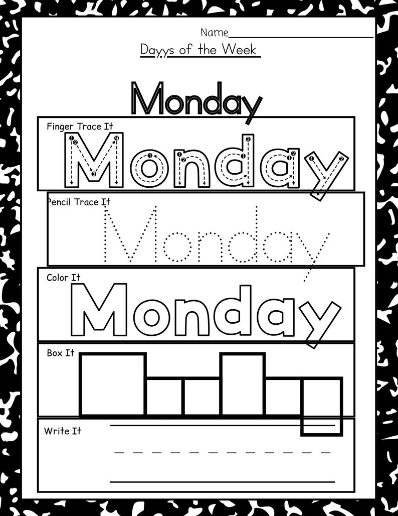 Days of the Week and Months of the Year Tracing Worksheets ...