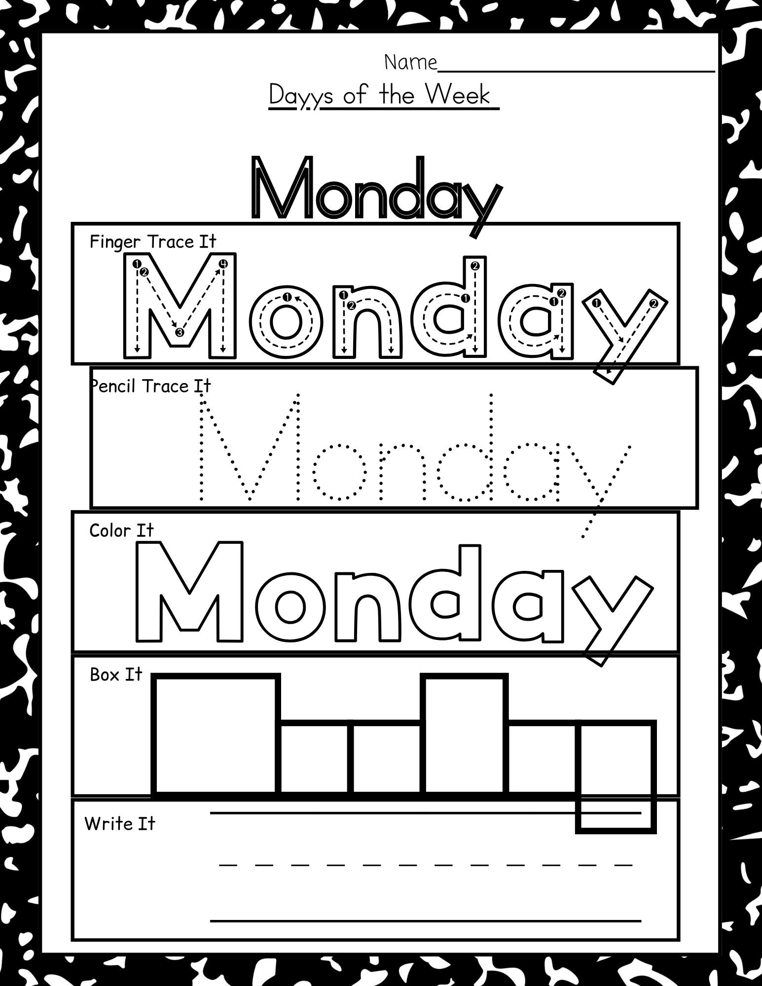 Days of the Week and Months of the Year Tracing Worksheets ...