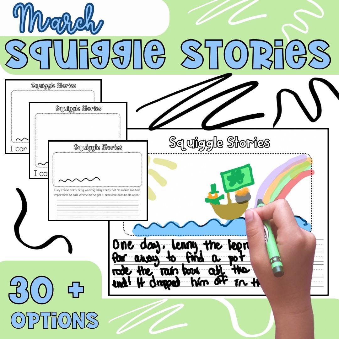 Finish the Squiggle Creative Drawing and Writing Prompts for Kids | No ...