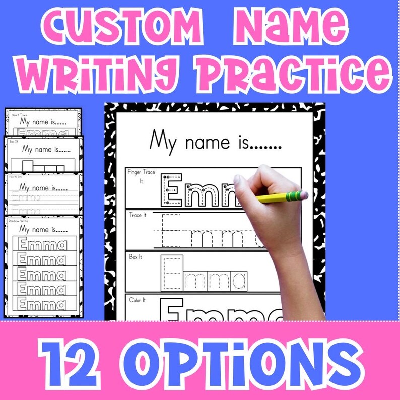 Personalized Name Tracing Printable Kids Custom Handwriting Practice ...