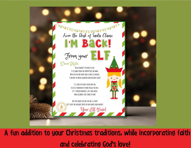 Personalized Elf Return Letter | Editable Elf Template Christmas Kids ...