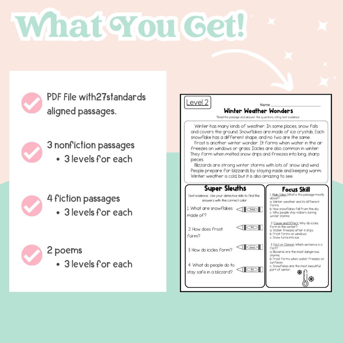 Differentiated Close Reading Passages | January Reading Activities ...