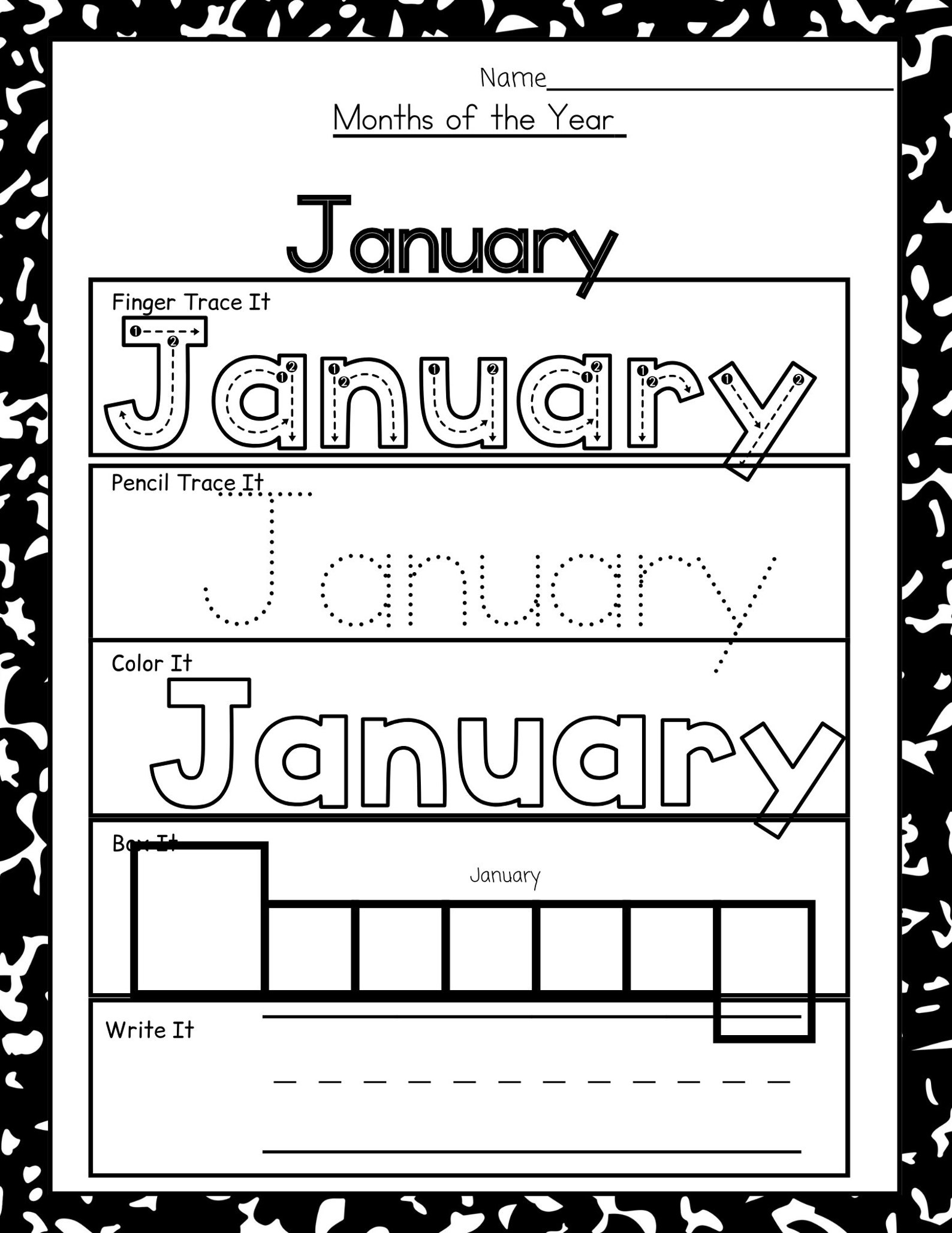 Days of the Week and Months of the Year Tracing Worksheets ...
