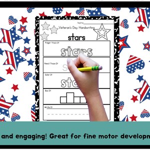 Printable Handwriting Practice Tracing Sheet - Veterans Day Printable ...