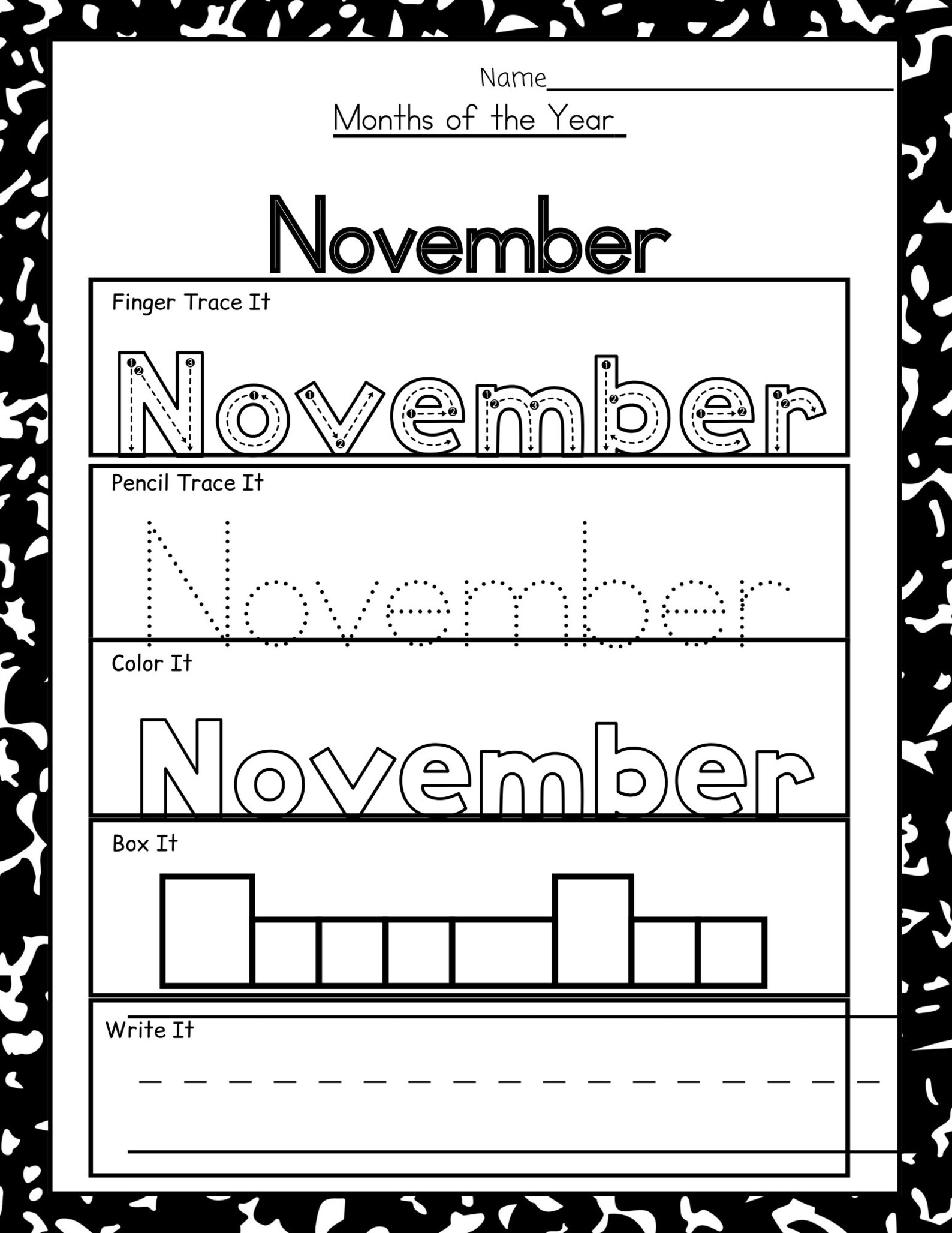 Days of the Week and Months of the Year Tracing Worksheets ...