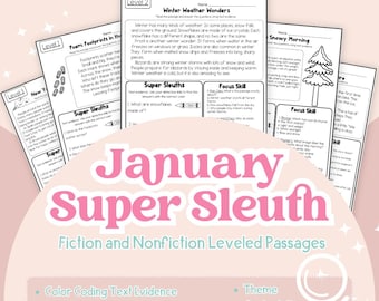 Differentiated Close Reading Passages | January Reading Activities ...
