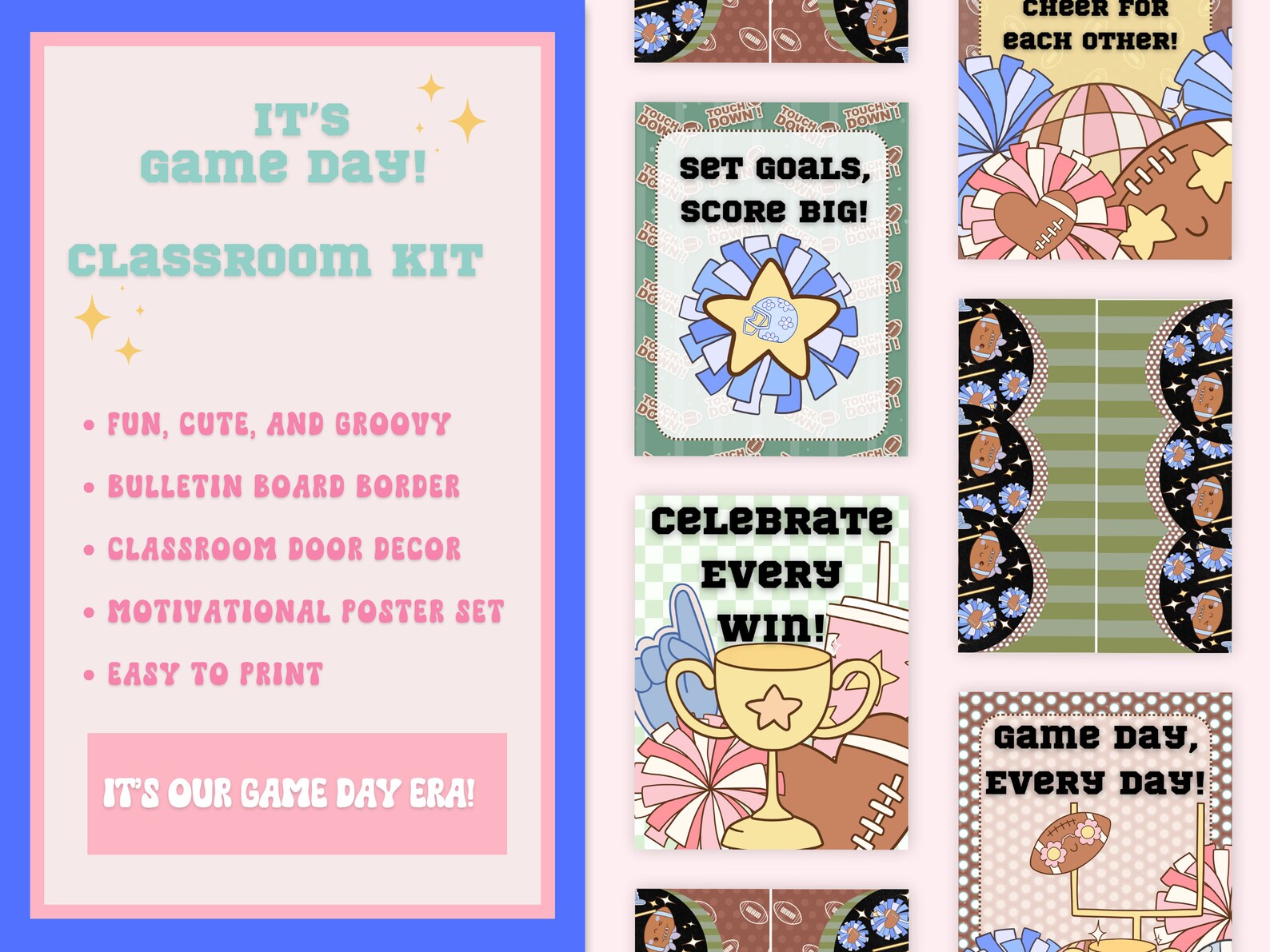 Sports-themed Classroom Decor Set | Printable Football Posters | PDF ...